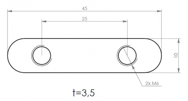 M6 Oval Double T nut for structural extrusions